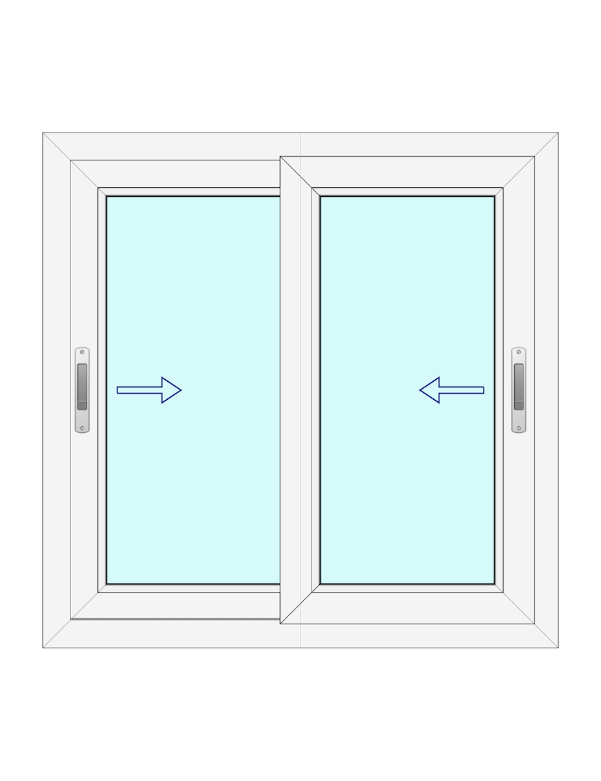 PVC Sliding Window to Measure 2 Sheets SO70 Custom Product On request